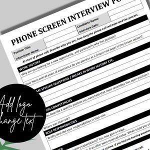 Phone Interview Questions Template | Prescreen Telephone Interviewing ...