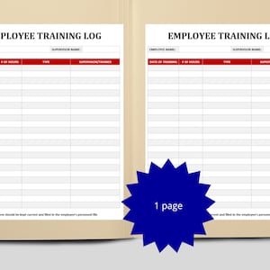 Employee Training Log: HR Template (digital Download) - Etsy