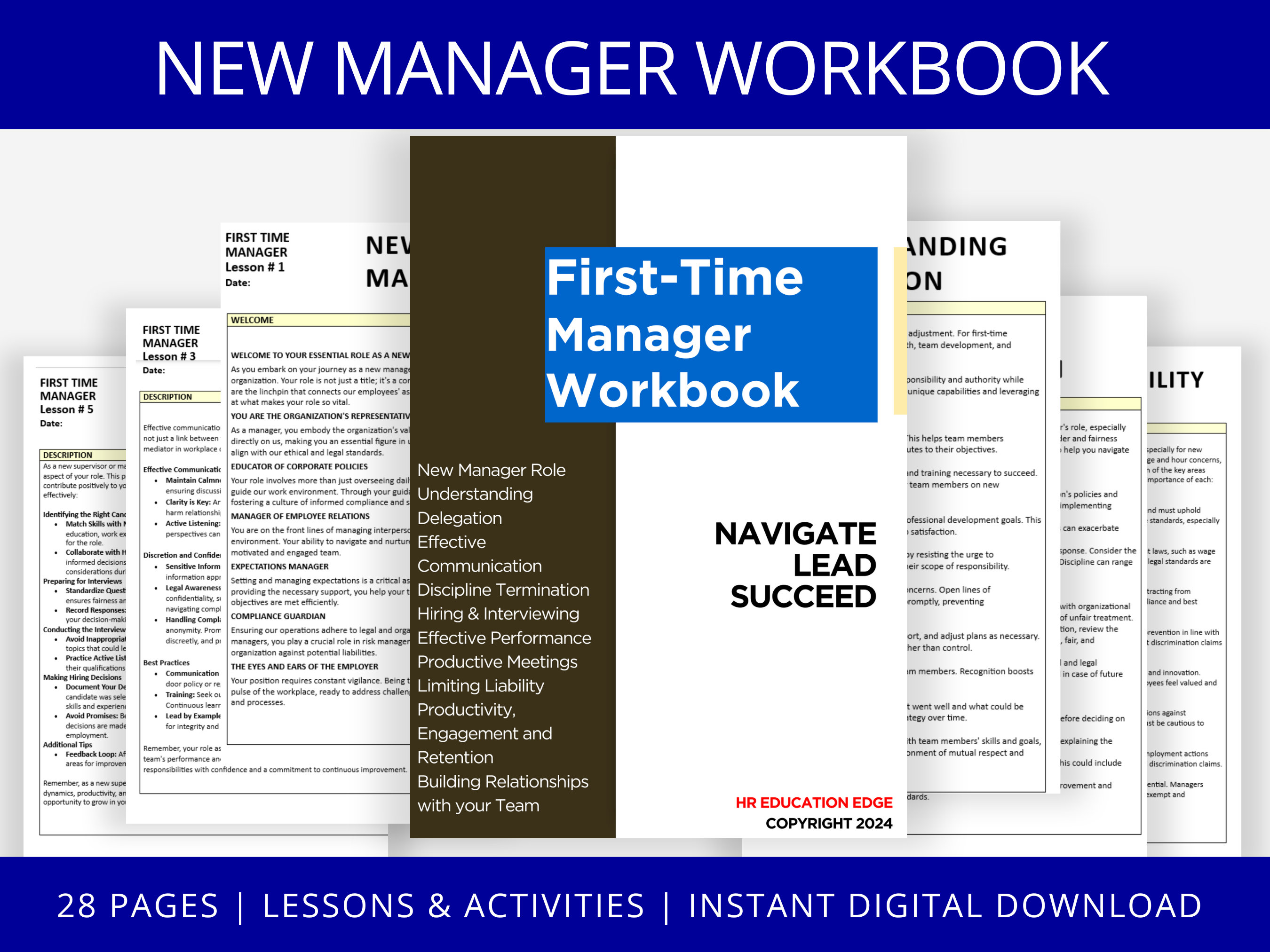 New Manager Training Workbook: HR Leadership Development (digital ...