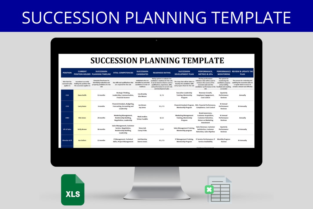 Succession Planning Template: Leadership Development (excel & Google ...