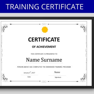 Employee Training Certificate | MS Editable Word | HR Template ...
