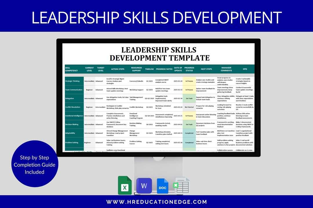 Leadership Skills Development Template: Employee & Manager Training ...