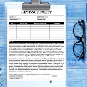 Key Issue Policy | Editable HR Form | HR Template | Human Resource Form ...