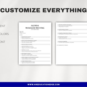 Manager Meeting Agenda Template: HR, Operations, KPI (editable Word ...