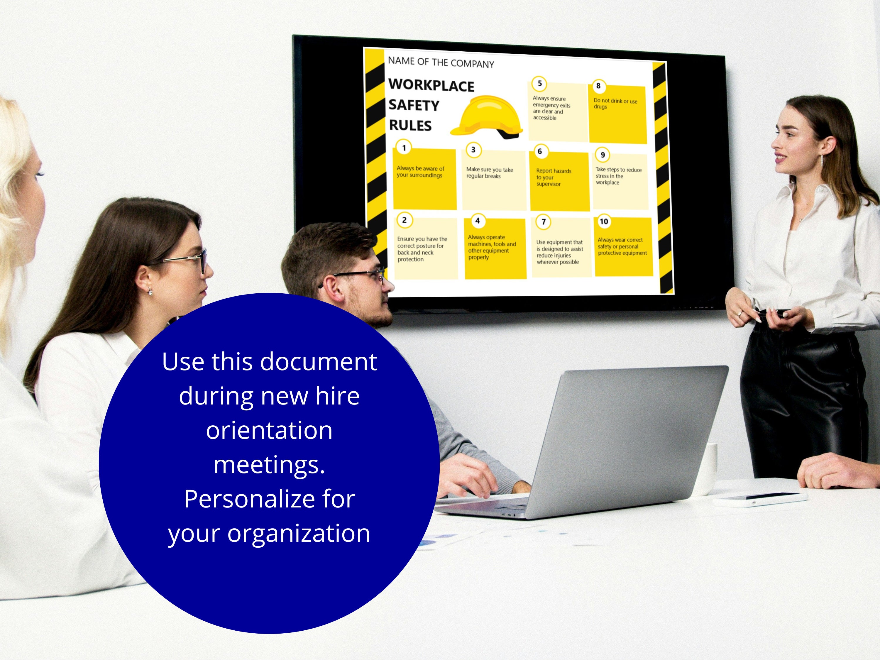 Employee Safety Rules Template: HR Safety Training (editable Word ...