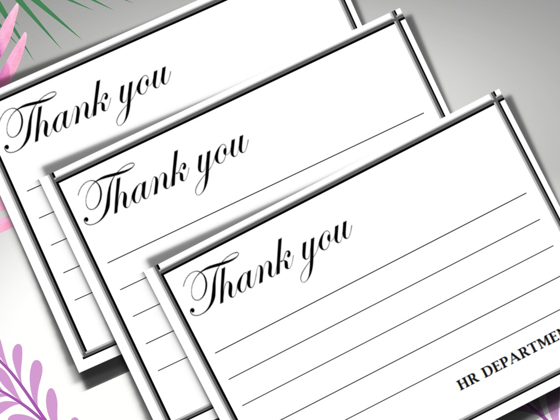 Thank You Note From HR Department: Editable Word HR - Etsy