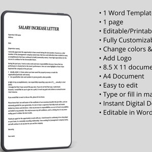 Salary Increase Letter Template: Editable Employee Raise Request ...