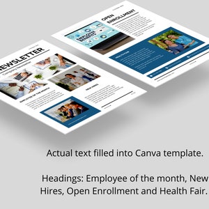 Editable Company Newsletter Template: Employee Recognition (canva) - Etsy