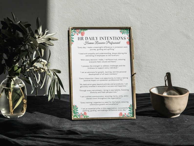 Frameable HR Inspirational Poem | Printable Office Decor | Perfect Gift ...