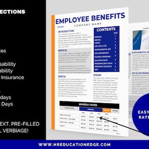 Employee Benefits Brochure: HR Onboarding Template (canva Editable) - Etsy