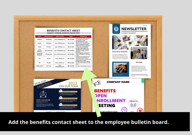 Benefits Contact Sheet Employee HR Templates HR Forms and Documents ...