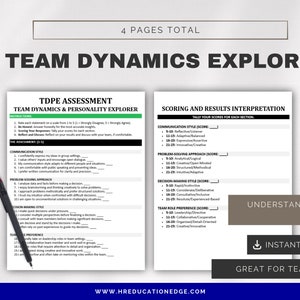 Team Dynamics & Personality Explorer: HR Team Building Tool (digital ...