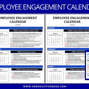 Employee Engagement Calendar 2025 Team Building & Employee Motivation ...