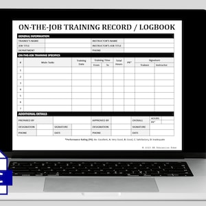 Employee Training Record Logbook: HR Onboarding Form (digital Download ...