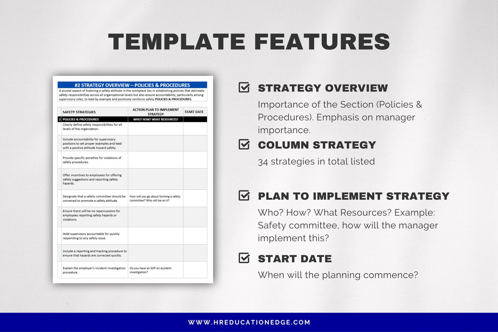 Safety First Leadership Worksheets: Manager Safety Strategies W/action ...