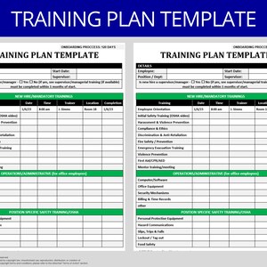 Training Plan Template Employee Training Training Tracker HR Checklist ...