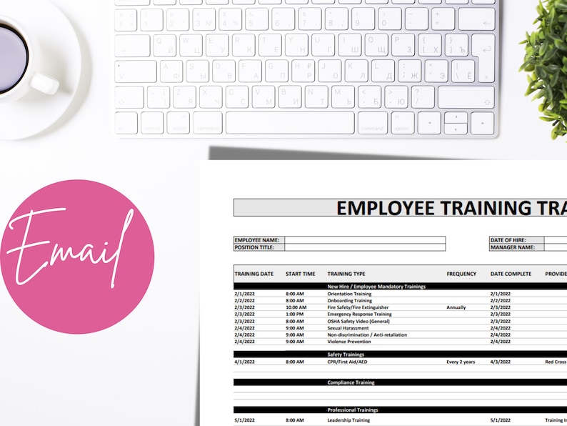 Streamlined Employee Training Tracker Template for New Hires & Current ...