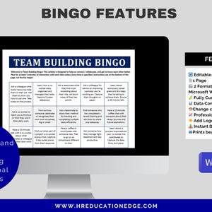 Team Building Bingo: Employee Engagement HR Template (digital Download ...