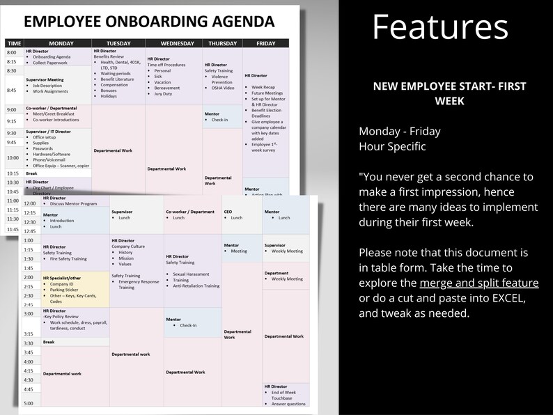 New Hire Onboarding Template Bundle: Editable HR Forms & Agenda - Etsy
