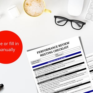 Performance Review Checklist: Employee Appraisal HR Template (editable ...