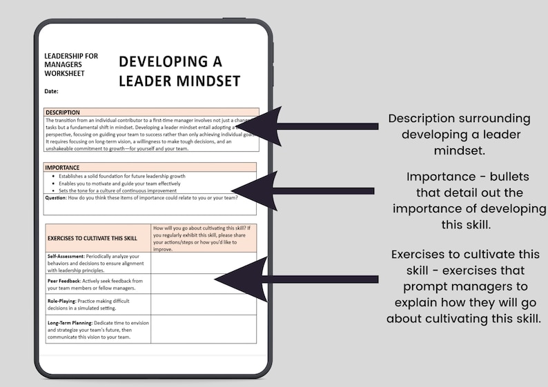 Manager Leadership Worksheet: HR Training Template (digital Download ...