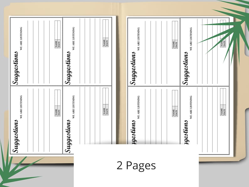 Employee Suggestion Card Template: HR Form (digital Download) - Etsy