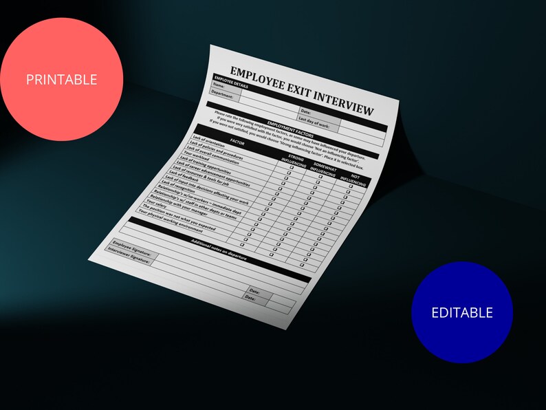 Editable Employee Offboarding Forms: HR Templates, Exit Interview - Etsy