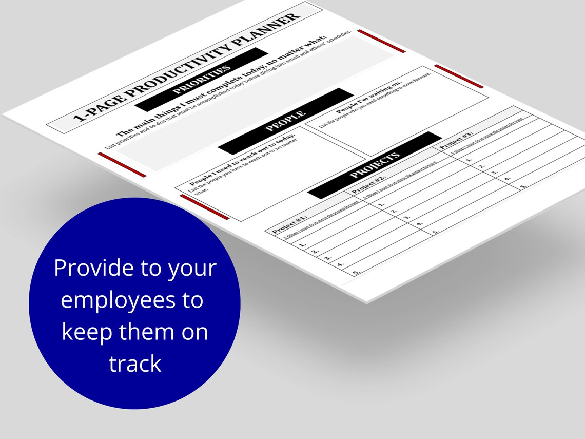 HR Planner Template Daily HR Planner Human Resource Action Plan 1 Page ...