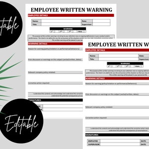 Employee Write up Form | HR Template | Disciplinary Warning | Human ...