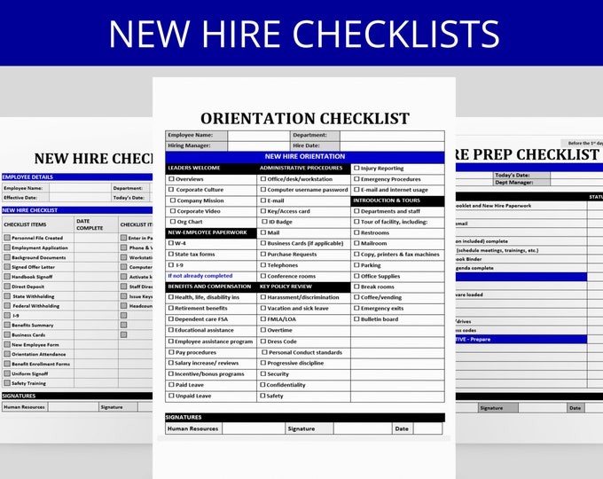 HR Checklist Templates Employee Onboarding, Hiring, Performance ...