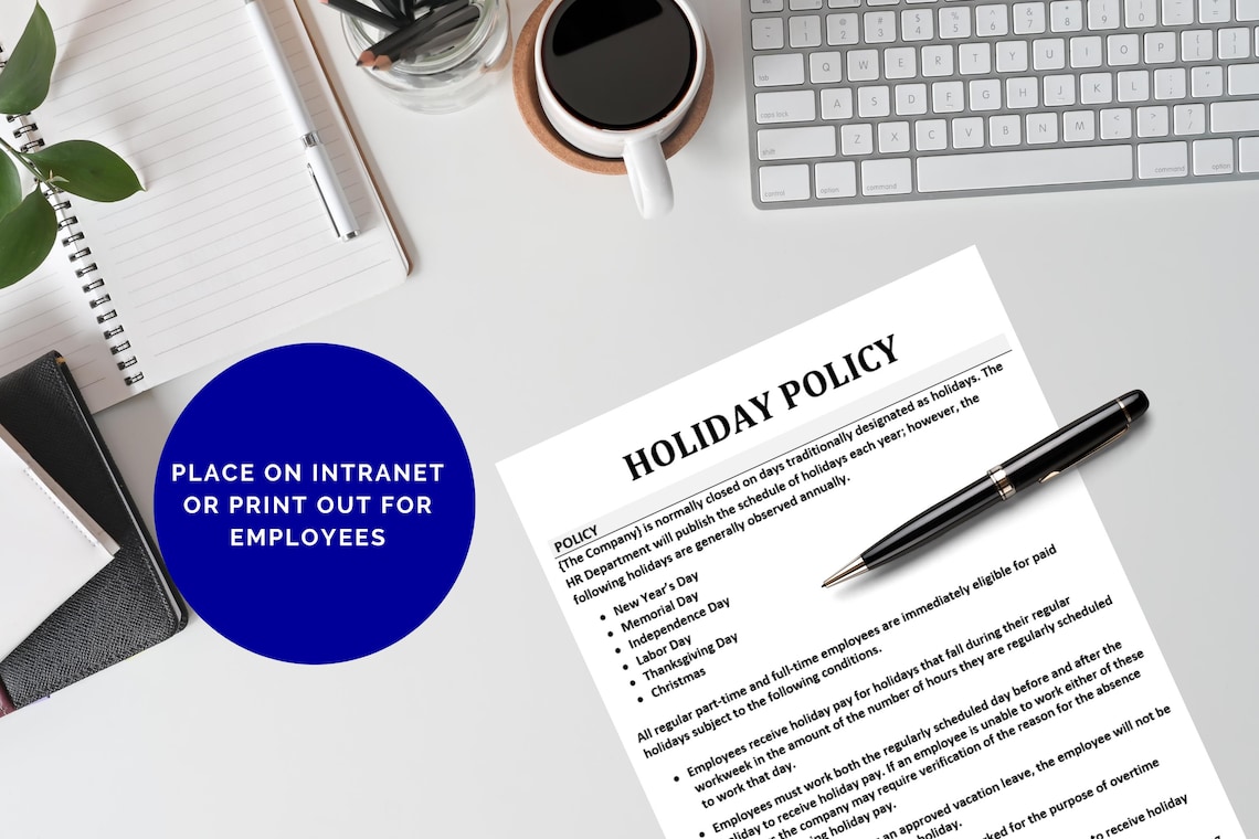 Holiday Policy Template: Editable HR Form (digital Download) - Etsy
