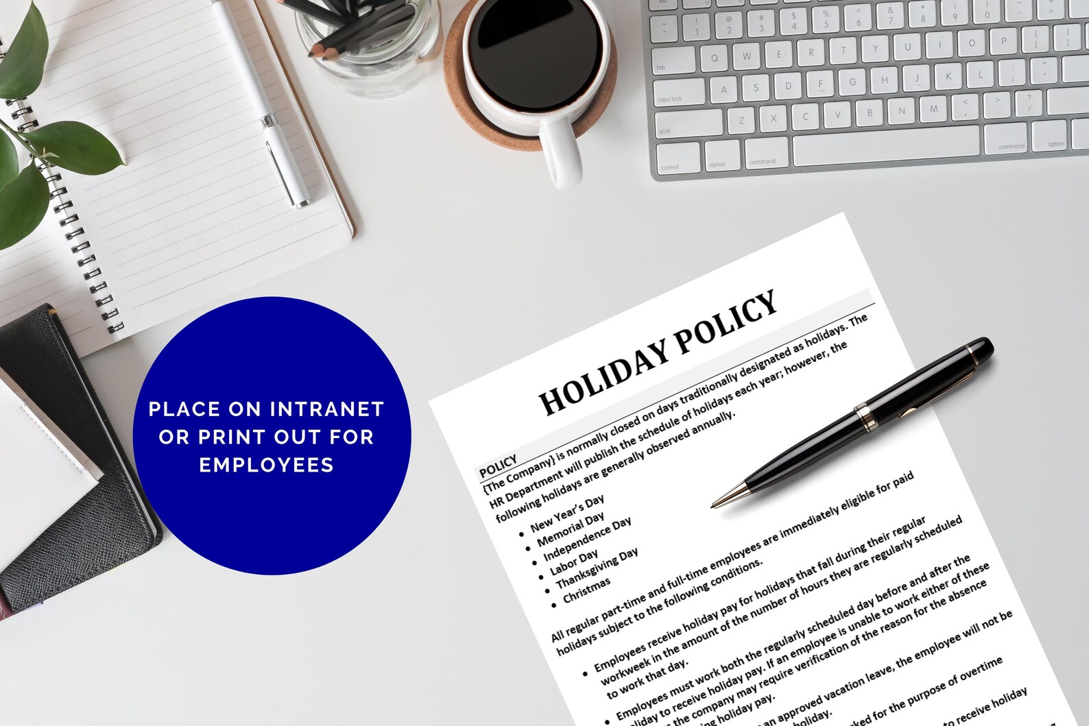 Holiday Policy Template: Editable HR Form (digital Download) - Etsy