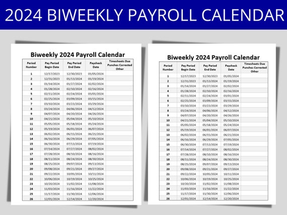 Biweekly Payroll Calendar 2024 MS Editable Word Pay Period Start & End Date Pay Date Timesheet Due Date Paycheck Direct Deposit - Etsy
