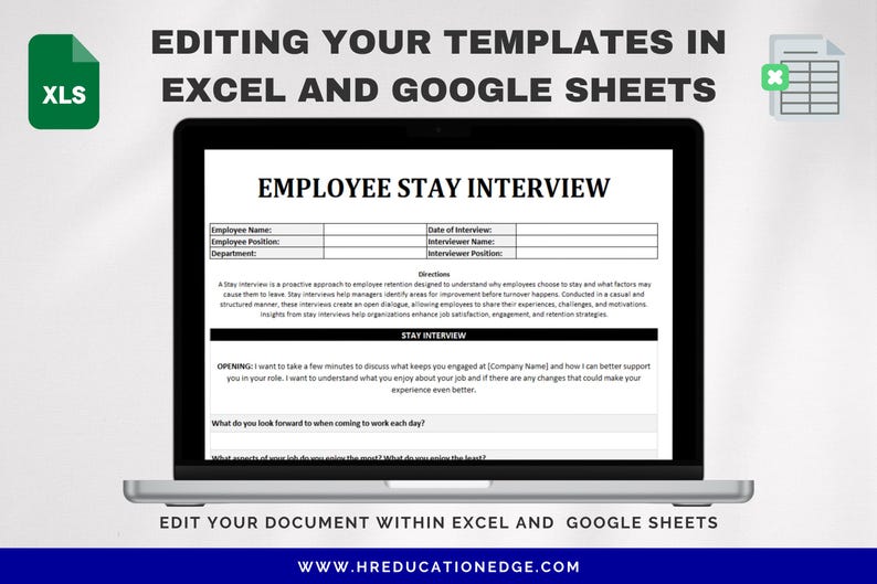 Employee Stay Interview Template: HR Staff Feedback Forms (digital ...