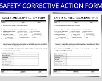 Safety Corrective Action Form Template