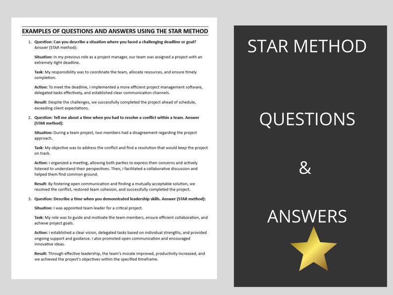Interview Prep Worksheets: Behavioral Interview, STAR Method, Interview ...