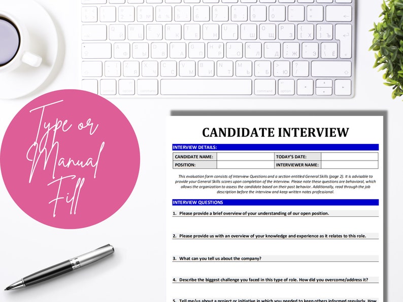 HR Behavioral Interview Questions - Editable Word Template for ...