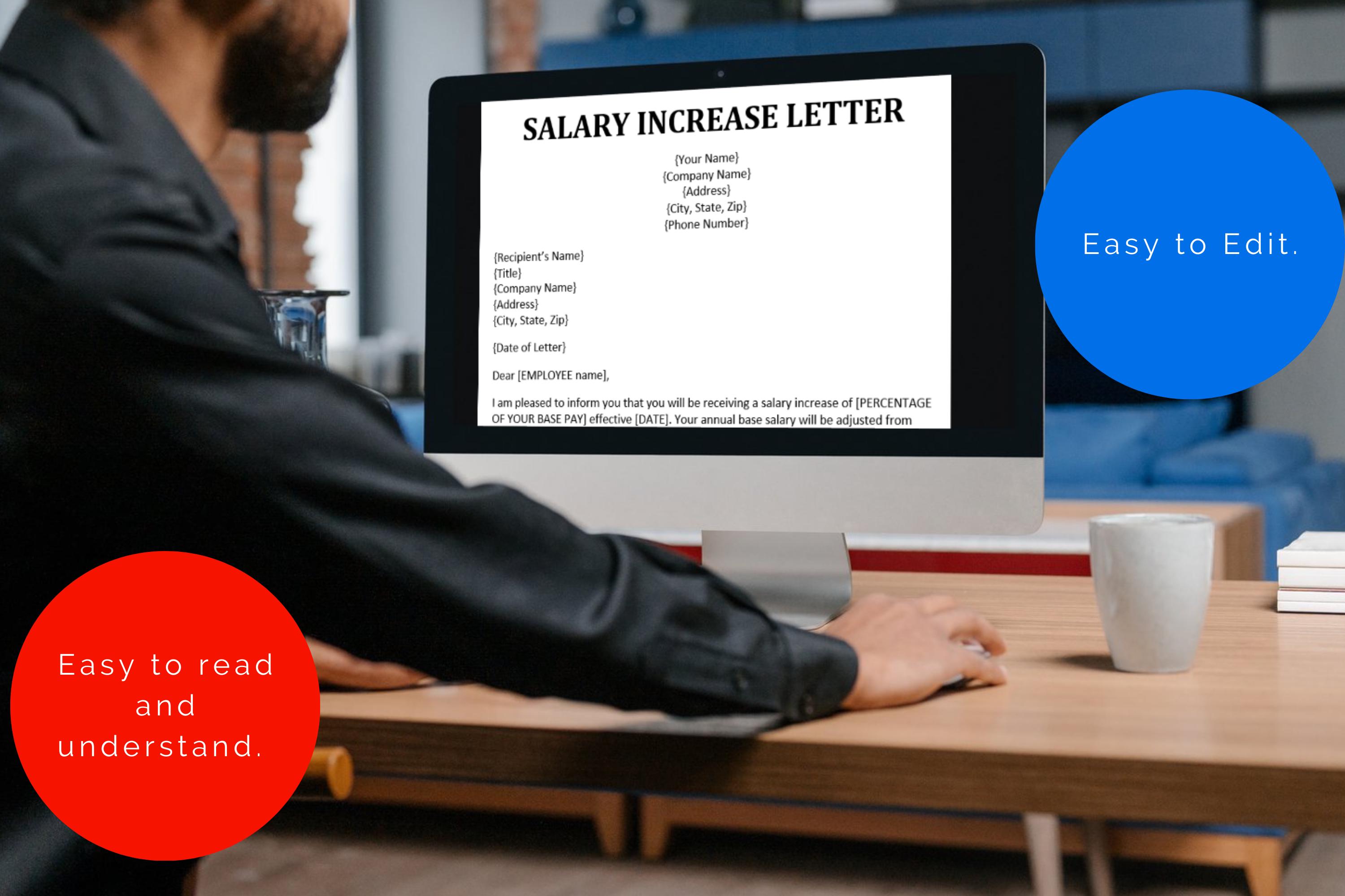 Salary Increase Letter Template: HR Pay Raise Notification (digital ...