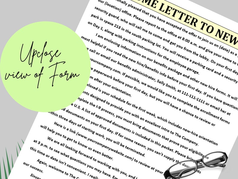 New Employee Welcome Letter: HR Onboarding Letter for New Hire - Etsy