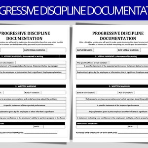 Progressive Discipline Documentation Template: HR Employee Write up (MS ...