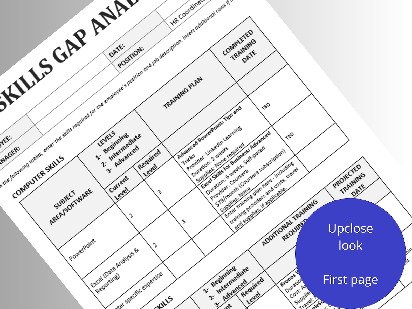 Skills Gap Analysis Template: Employee Training Needs (digital Download ...