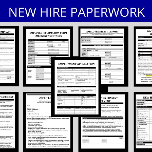 New Hire Packet - Etsy