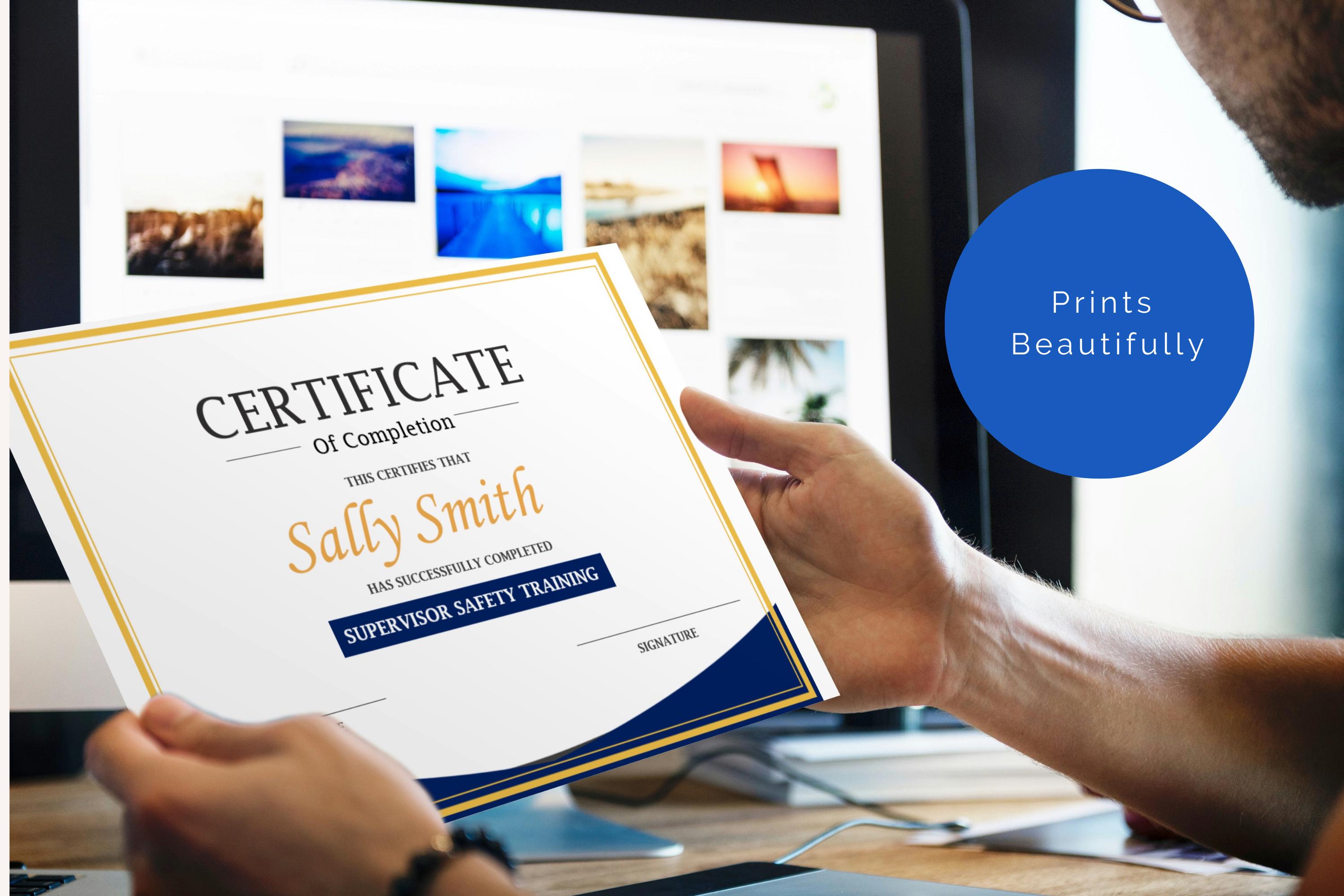 Editable Training Certificate Template: Employee HR Award (MS Word ...