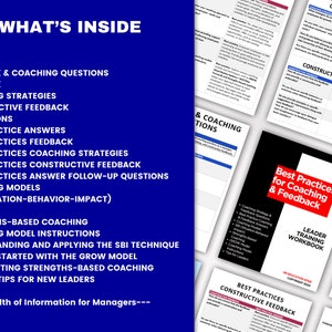 Leader Training Workbook: Coaching & Feedback Best Practices | Manager ...