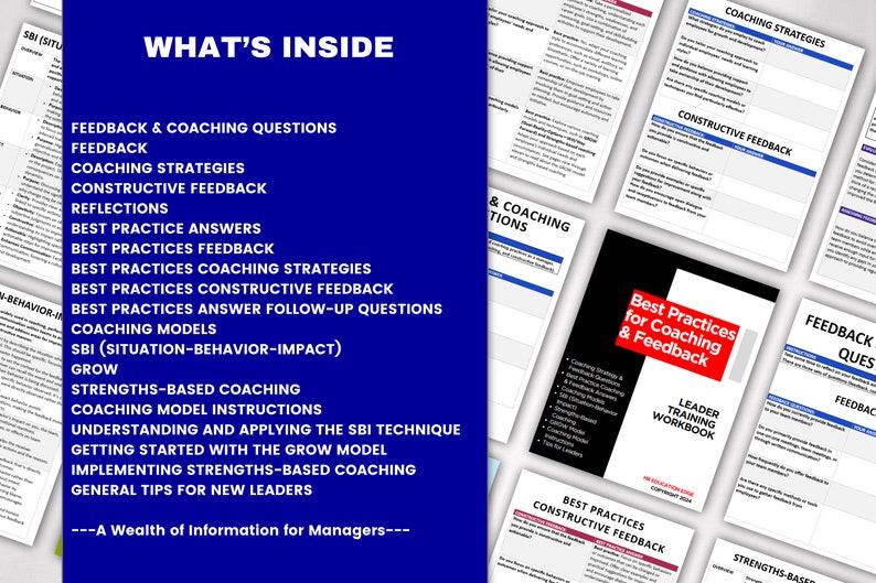 Leader Training Workbook: Coaching & Feedback Best Practices Manager ...