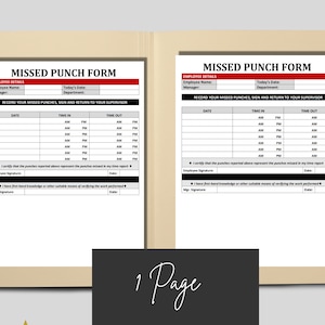 Missed Punch Form: Editable HR Template for Payroll (8.5x11 & A4) - Etsy