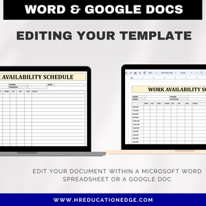 Employee Availability Form: Weekly & Hourly Schedule Template | Work ...