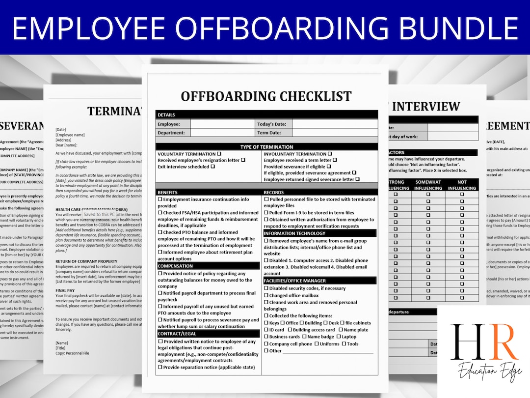 Editable Employee Offboarding Forms: HR Templates, Exit Interview - Etsy