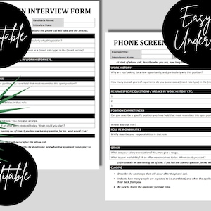 Phone Interview Questions Template | Prescreen Telephone Interviewing ...