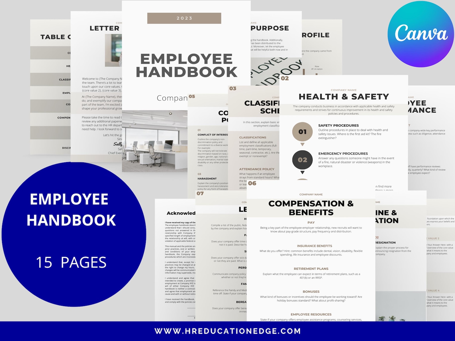 New Hire Welcome Kit & Employee Handbook, Canva Editable - Etsy